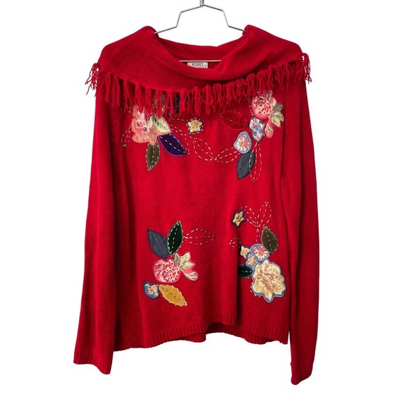 Koret | Sweaters | Vintage 9s Koret City Blues Floral Sweater Large ...
